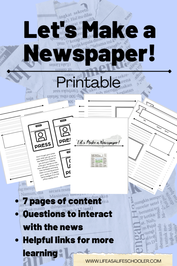 Let's Make a Newspaper Printable! - Lifeschooling Conference